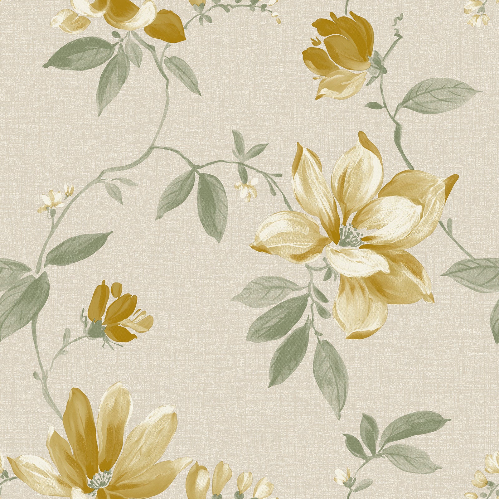 Adeline Floral Yellow Wallpaper – Nobletts Wallpaper