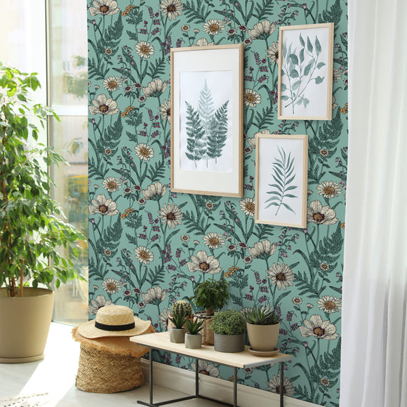 Wild Meadow Blue Floral Wallpaper | Fine Decor | FD43338 – Nobletts ...