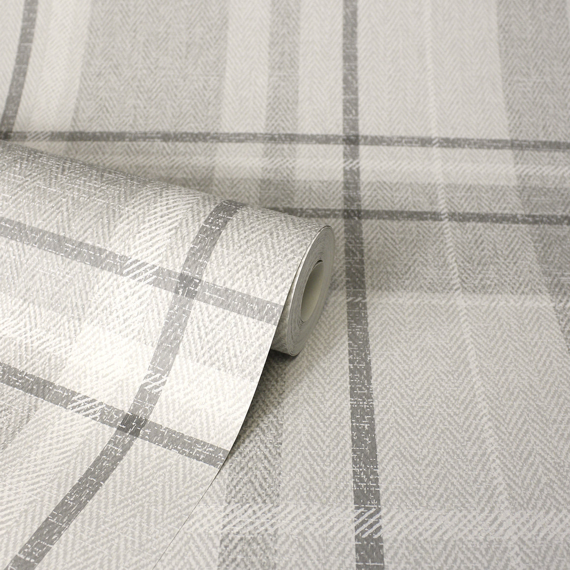 Harris Check Soft Grey Wallpaper – Nobletts Wallpaper