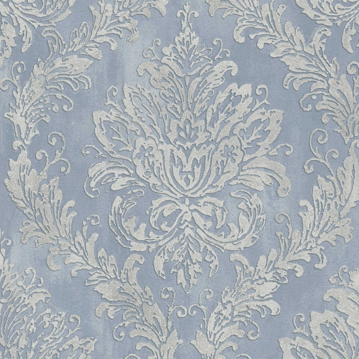 History of Art 2 - Damask Blue & Silver Wallpaper – Nobletts Wallpaper