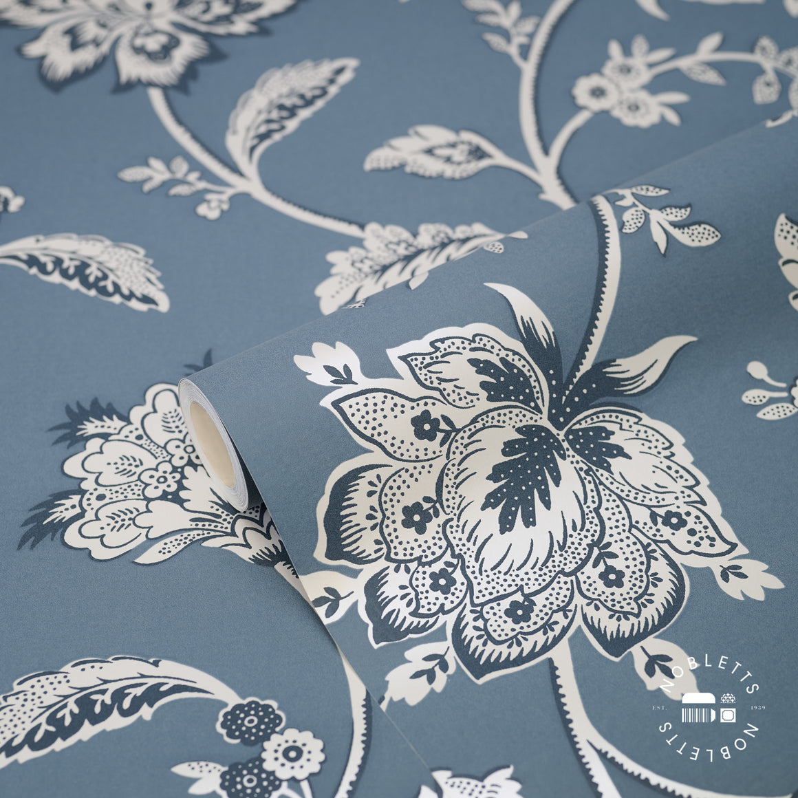 Juliette Floral Blue Wallpaper - Floral Wallpaper - Nobletts – Nobletts ...