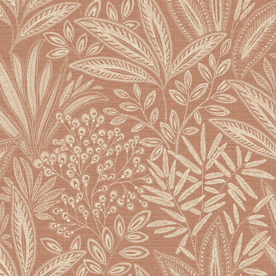 Sahara Leaf Fern Clay Wallpaper | Fern Patterned Wallpaper | M1783 ...