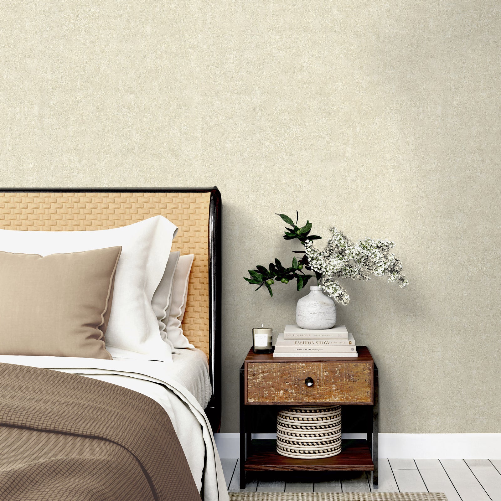 Sofia Texture Natural Wallpaper | Plain Textured Wallpaper | M95674 – Nobletts Wallpaper