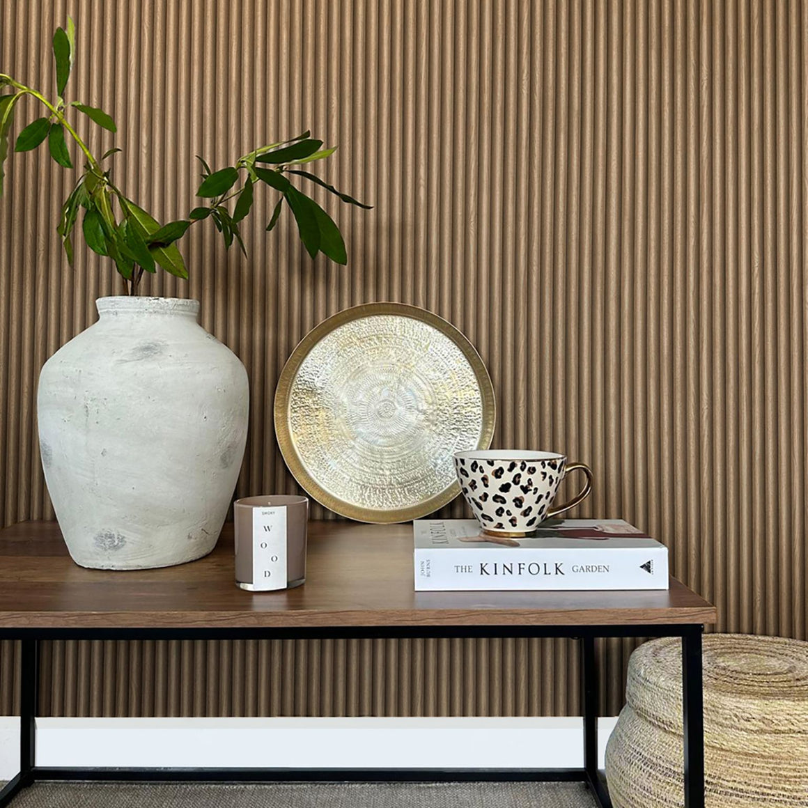 Ribbed Wood Dark Wallpaper – Nobletts Wallpaper