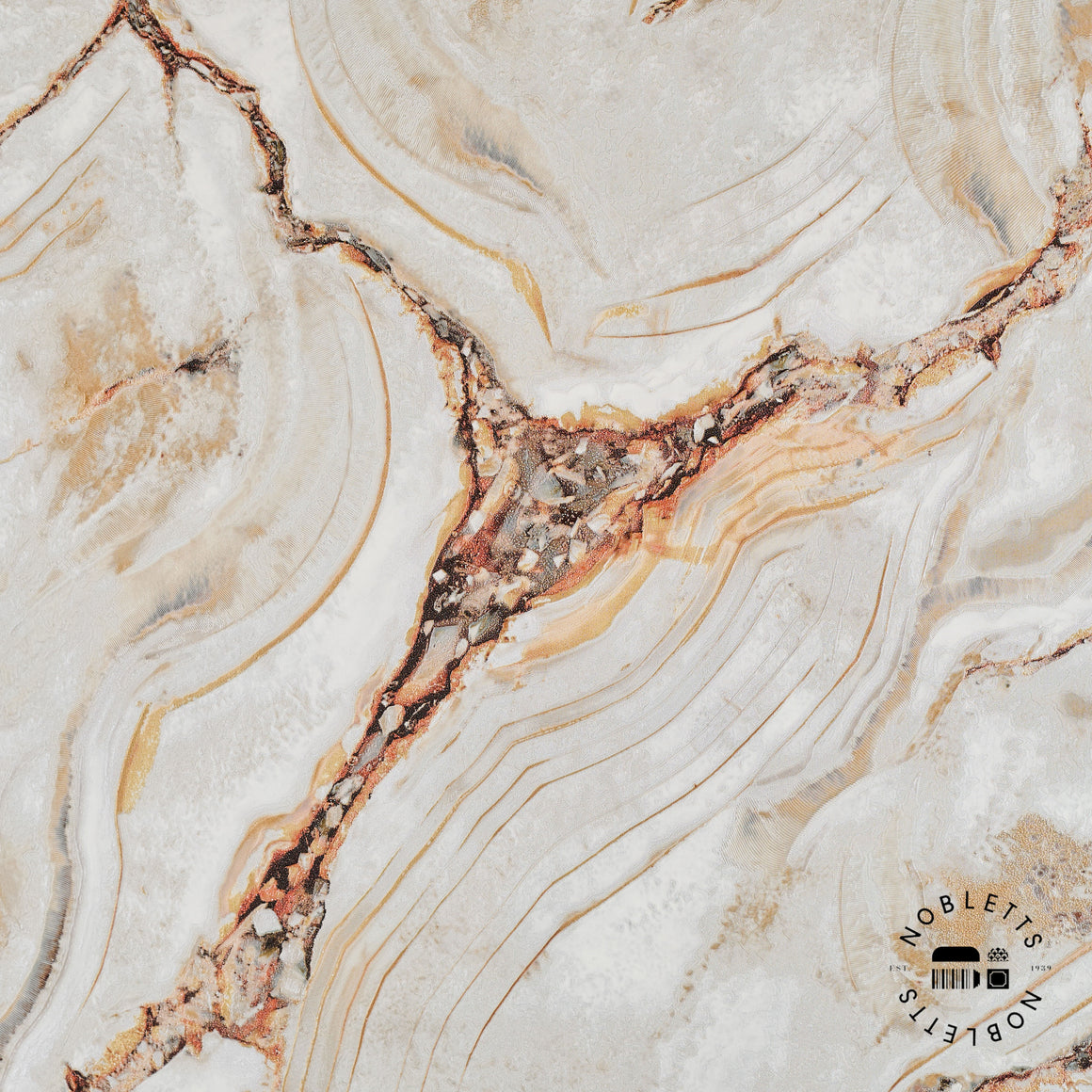 Vasari - Palmetto Marble Natural & Rust Wallpaper | 529418 – Nobletts ...