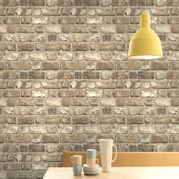 Vintage Brick Natural Wallpaper | Grandeco Wallpaper | A28904 ...